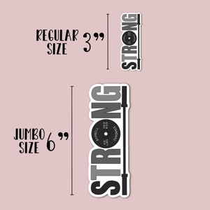 Strong With Barbell Sticker, Powerlifting Sticker, Weightlifting ...