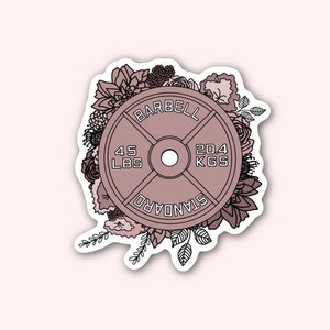 45lb Plate With Flowers Sticker, Powerlifting Sticker, Weightlifting ...