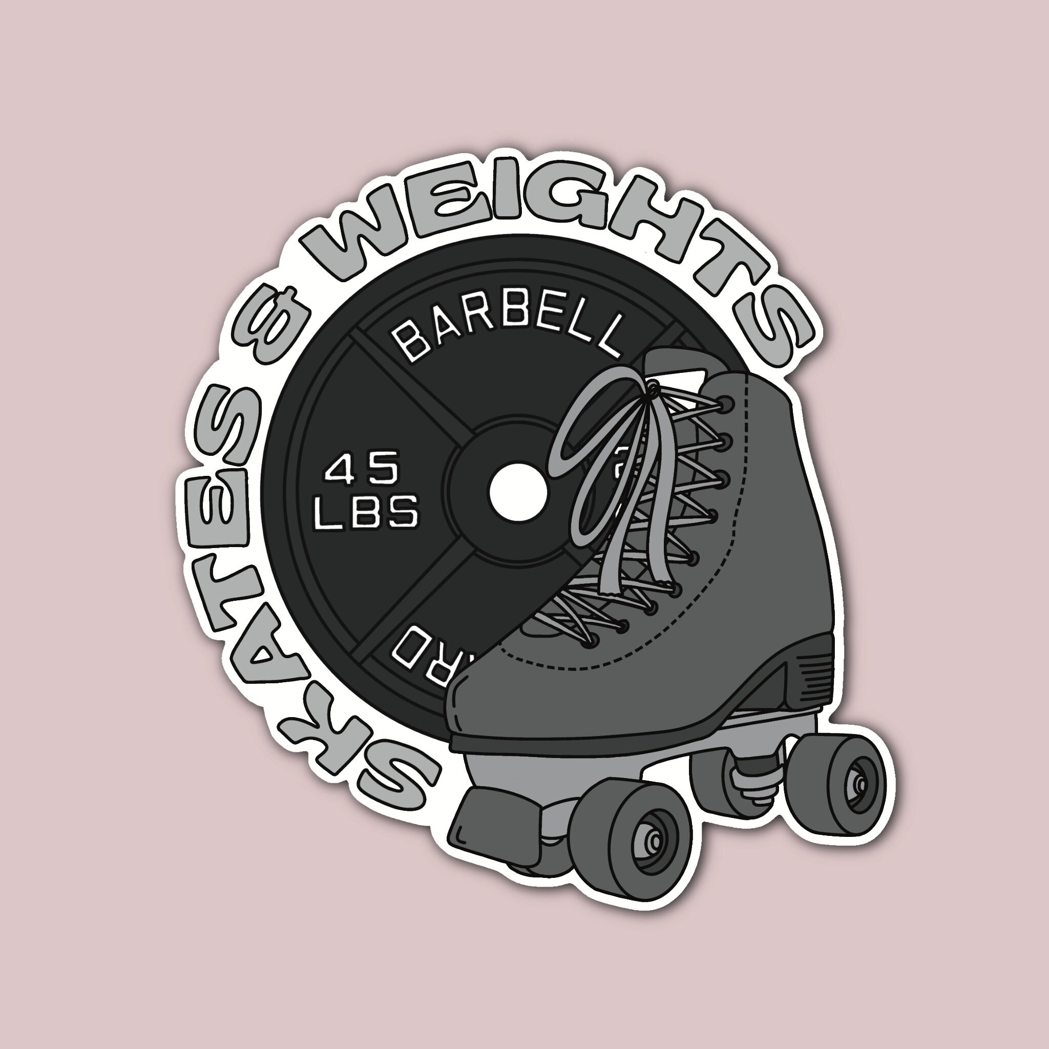 Skates & Weights Sticker, Powerlifting Sticker, Weightlifting Sticker ...