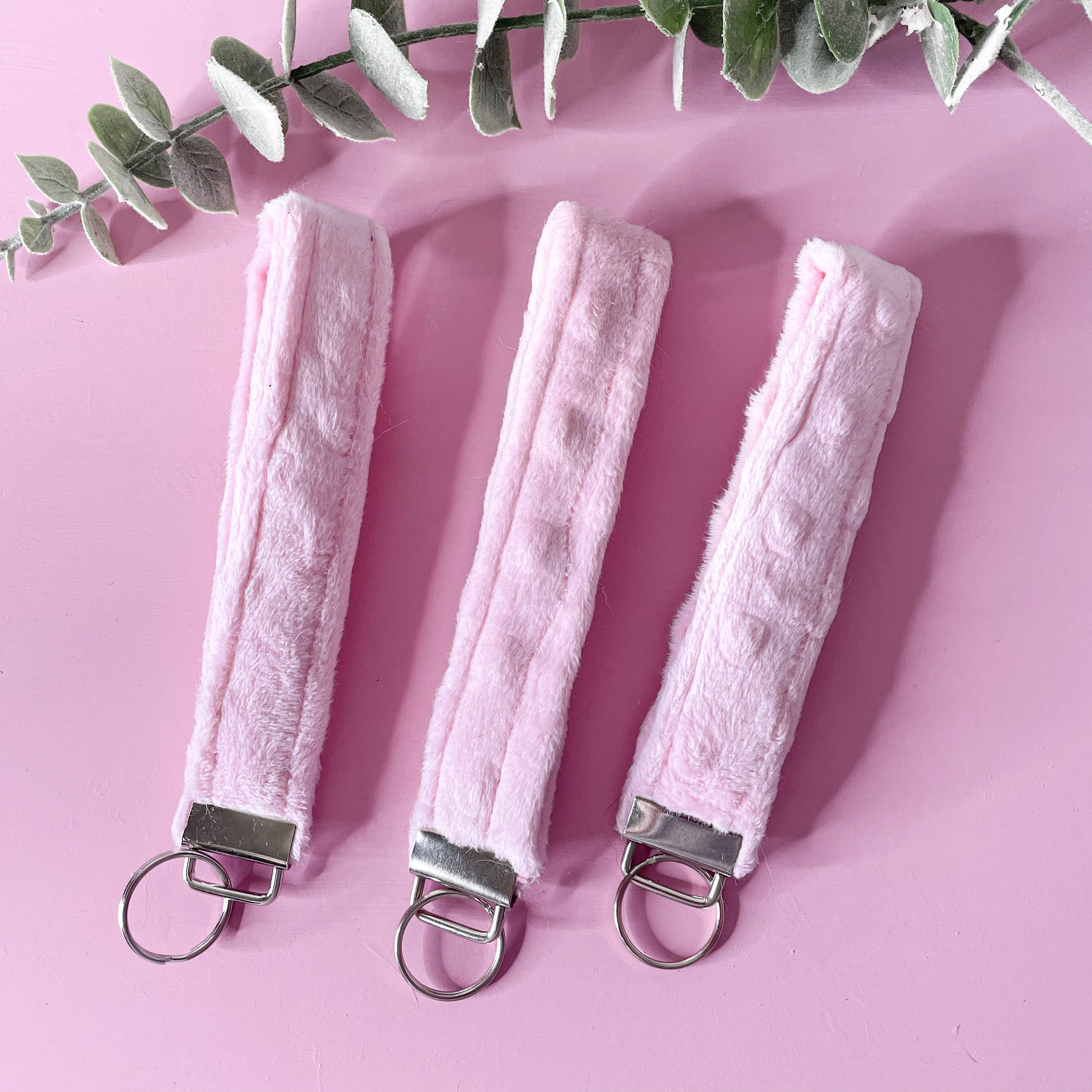 Pink Minky Wristlet Key Fob, Fabric Key Chain, Keyring Holder - Etsy