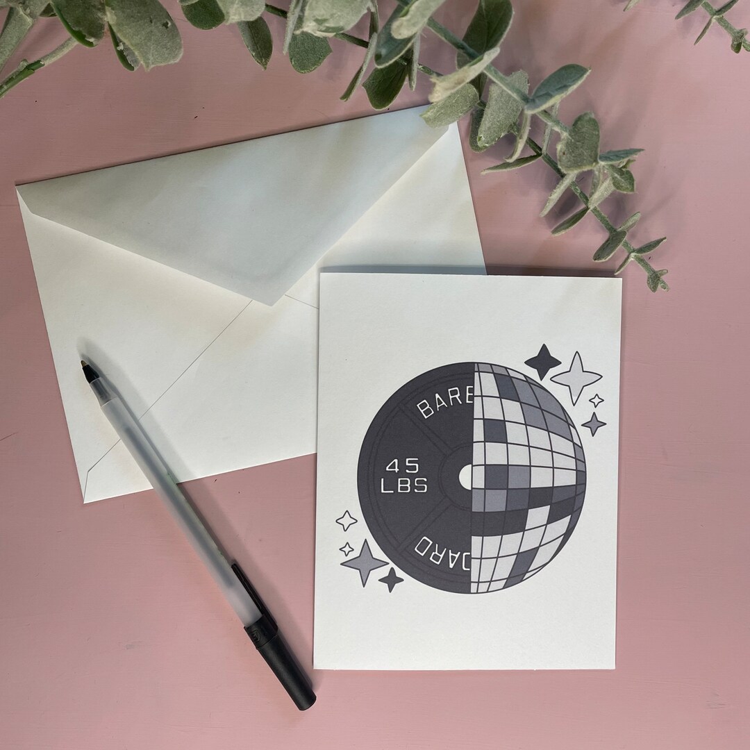 Disco Plate Blank Powerlifting Greeting Card With Envelope ...