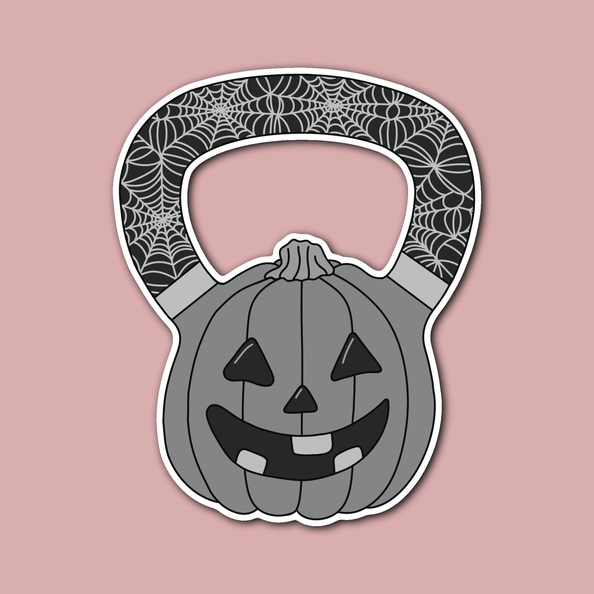 Pumpkin Kettlebell Sticker, Halloween Powerlifting Sticker, Spooky ...