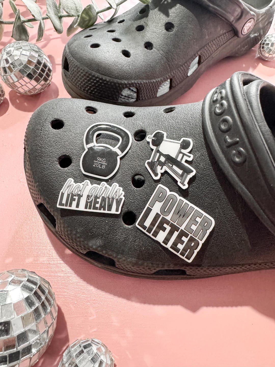 Black and Grey Powerlifting Shoe Charm, Gym Shoe Charms, Lifting Shoe ...