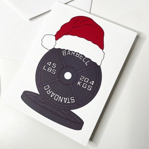 10 Pack Blank Weightlifter Holiday Cards With Envelopes, Powerlifter ...