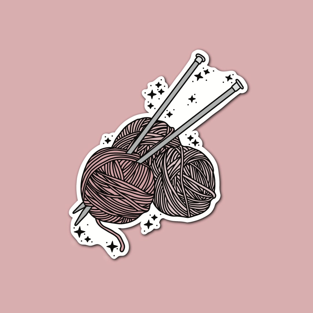 Knitting Sticker, Yarn Sticker, Fiber Artist, Knitting Art - Etsy