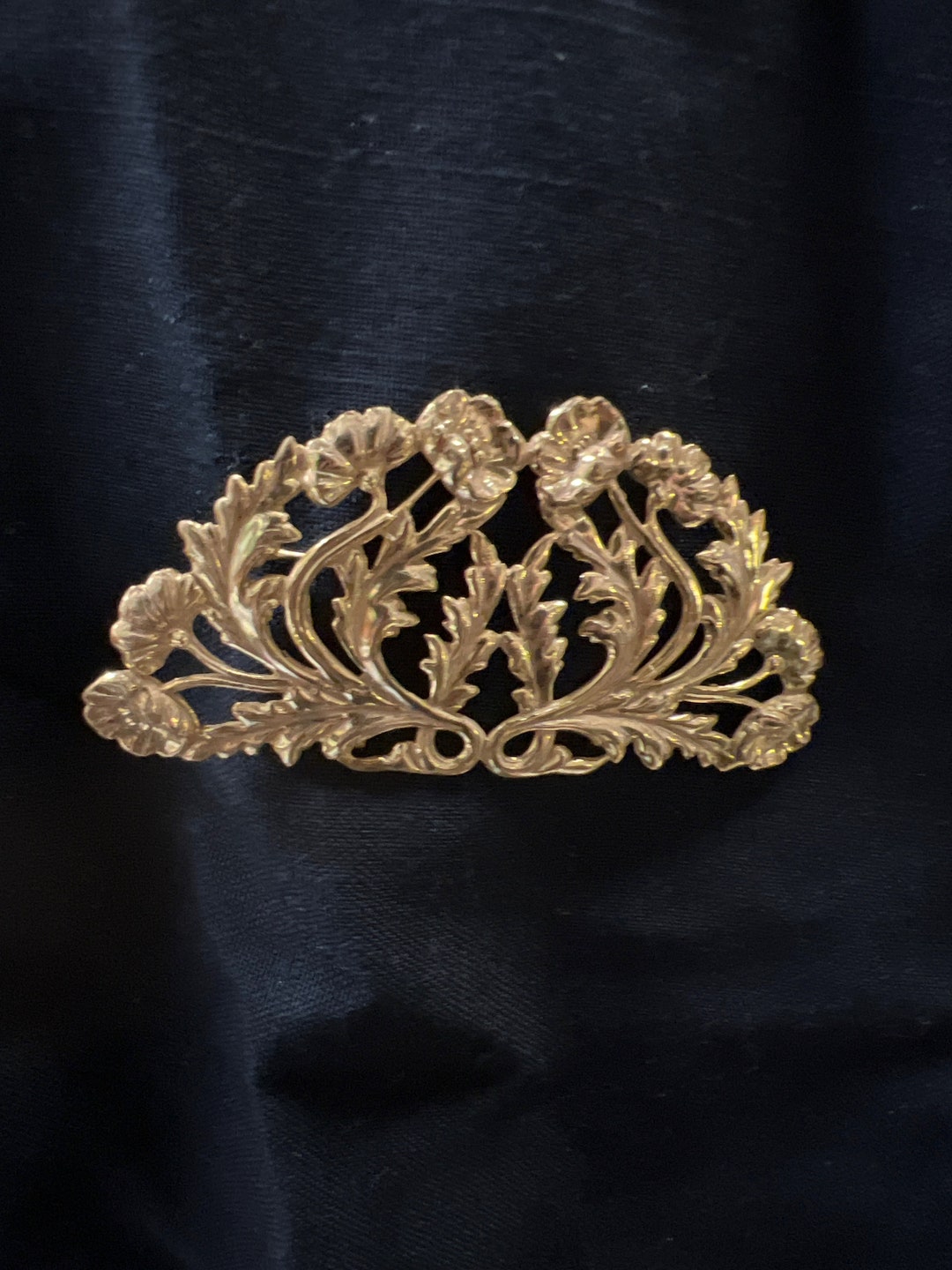 1960’s Miriam Haskell Large Antique Gold Garden Design - Etsy