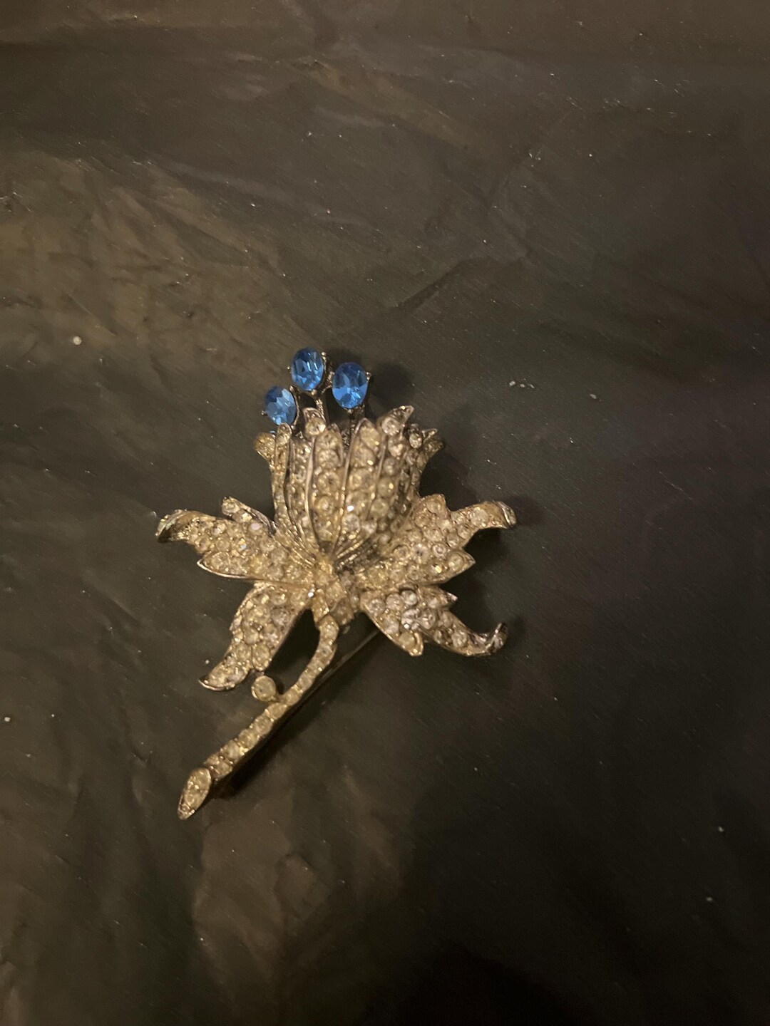 Vintage Sterling Silver Corocraft 3inch Rhinestone Flower Brooch - Etsy