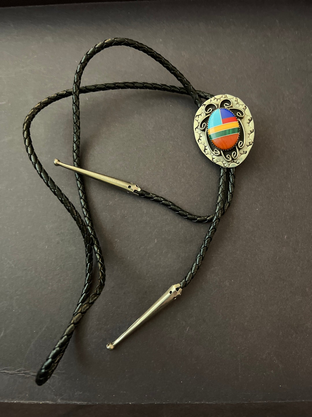 Sterling Silver Handmade Native American Navajo Bolo Leather - Etsy