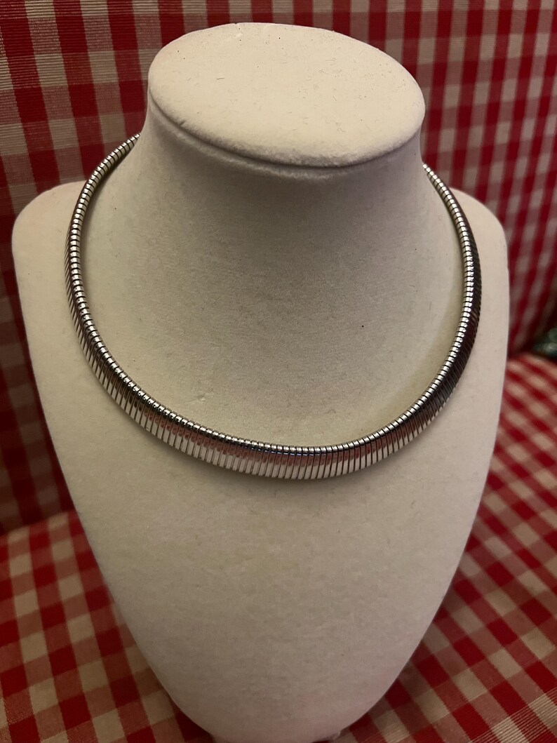Vintage Monet Silver Tubogas Choker Snap Clasp - Etsy