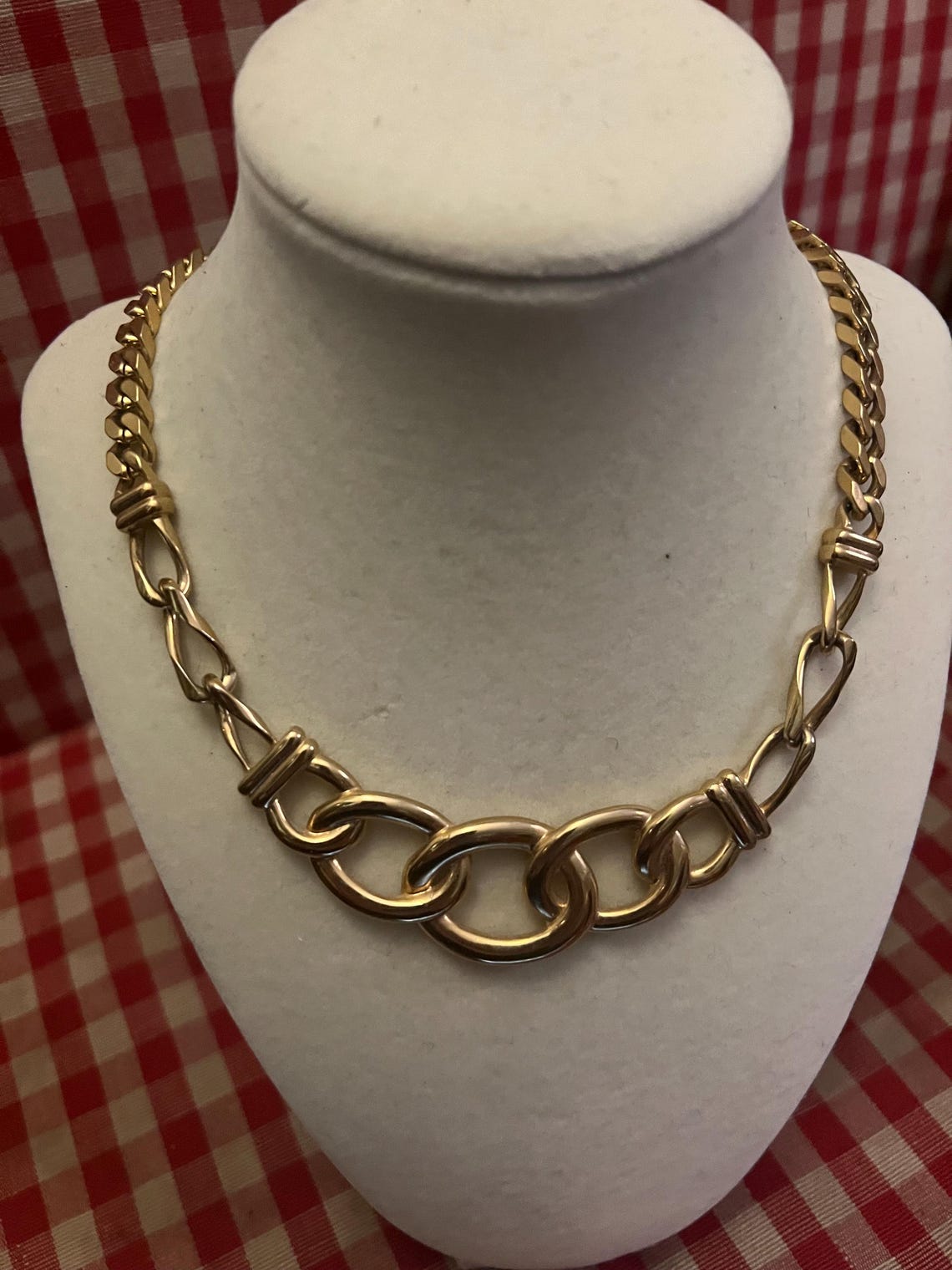 Vintage Monet Goldtone Chunky Chain Choker Snap Clasp - Etsy