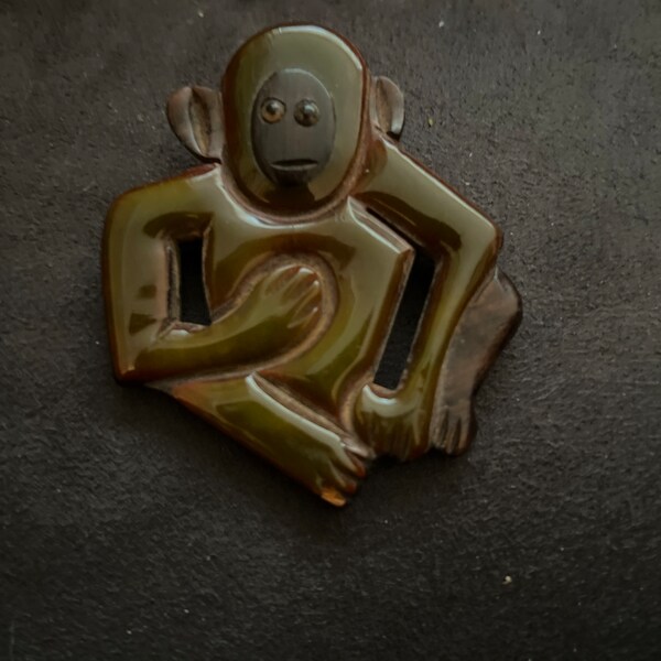 Monkey Brooch - Etsy