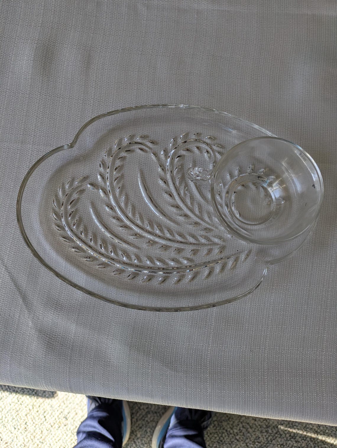 Vintage Federal Glass Co. Homestead Snack Set - Etsy