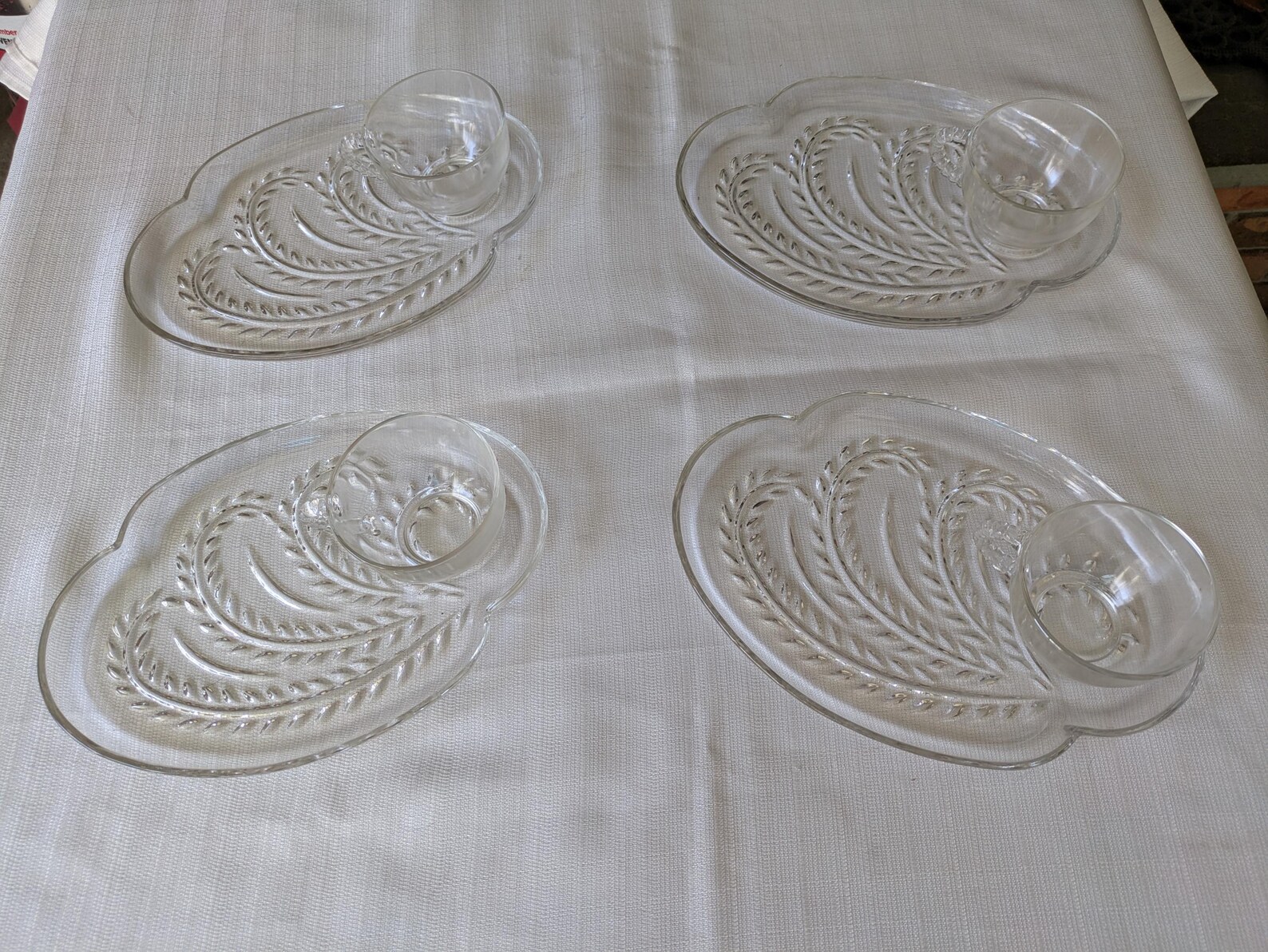 Vintage Federal Glass Co. Homestead Snack Set - Etsy