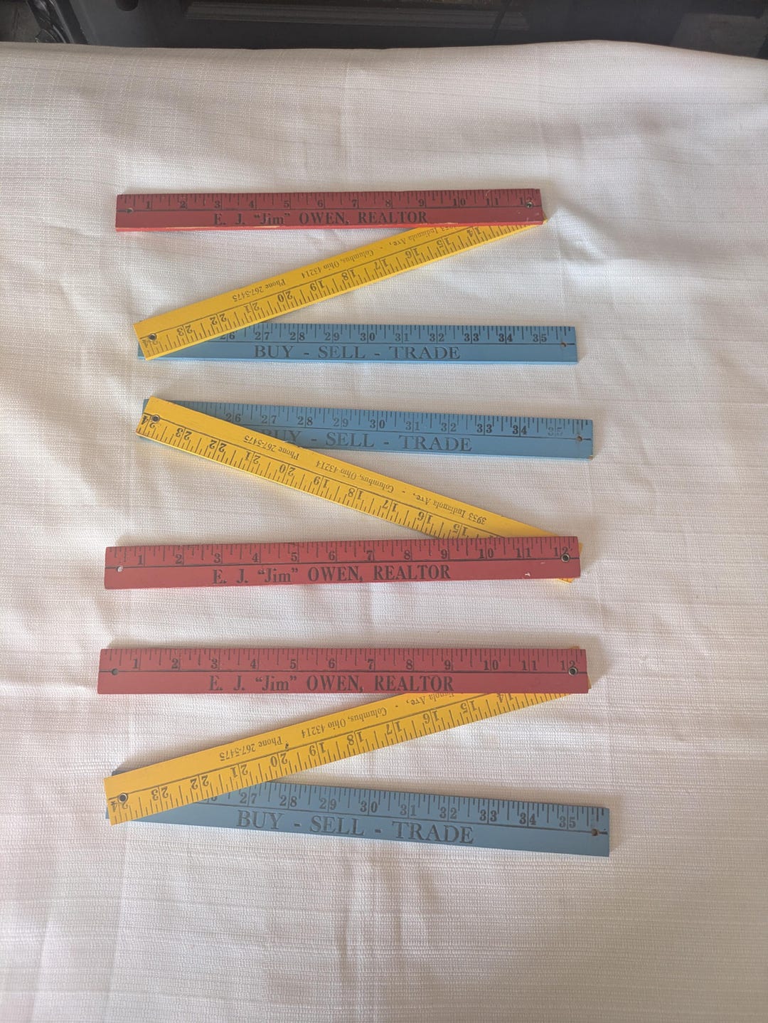 Vintage Tri-color Tri-folding Yard Stick With Ohio Realtor Advertising ...
