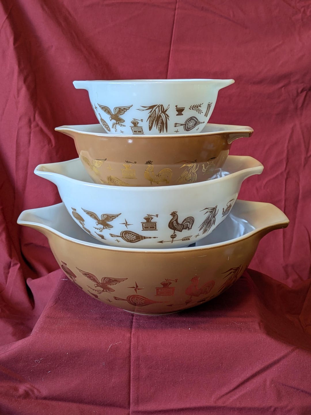 Vintage Pyrex Early American Cinderella Bowls Set of 4 - Etsy