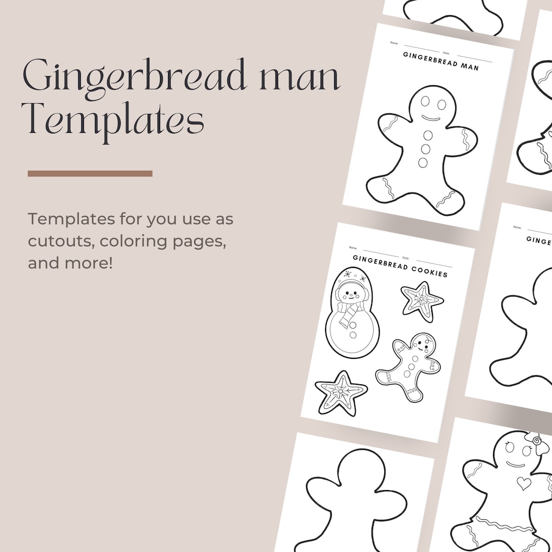 Gingerbread Man Template, Gingerbread Man Cutout Coloring Pages ...