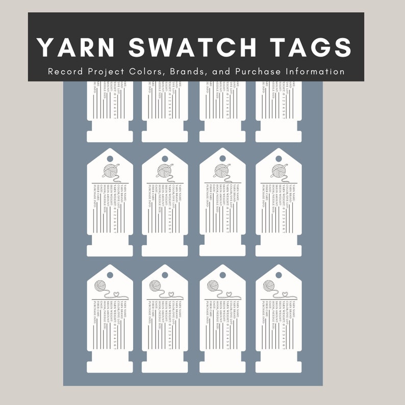 Printable Tags for Knitting Crochet, Printable Cards for Crochet ...