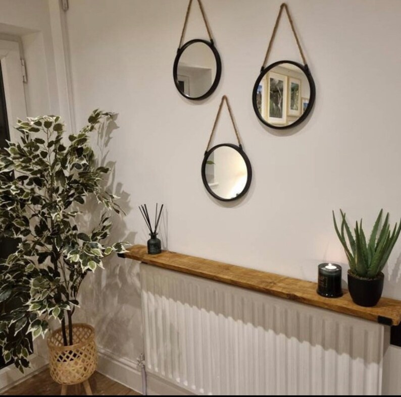 Solid Wood Radiator Shelf With Brackets Rustic Narrow Shelf - Etsy UK