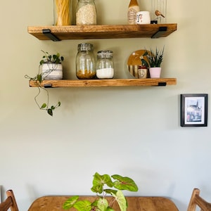 Rustic Kitchen Shelf With Brackets Scaffold Board Shelf Rustic Wooden ...