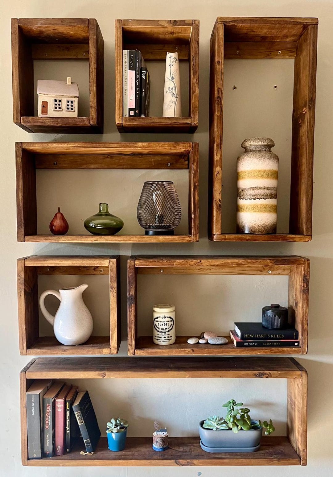 Wall Mounted Display Cubes | Rustic Handmade Storage Boxes | Modular ...