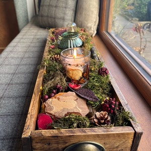 Centerpiece Tray Rustic Wooden Runner Tray Dining Table Centerpiece ...