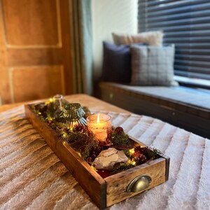 Centerpiece Tray Rustic Wooden Runner Tray Dining Table Centerpiece ...