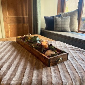 Centerpiece Tray Rustic Wooden Runner Tray Dining Table Centerpiece ...