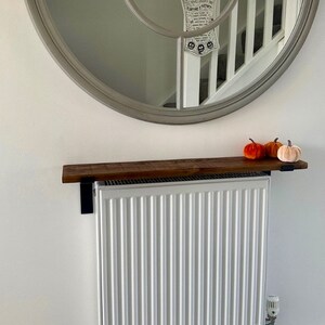 Rustic Wood Radiator Shelf With Brackets Solid Wood 15 Cm Deep 2 Cm ...