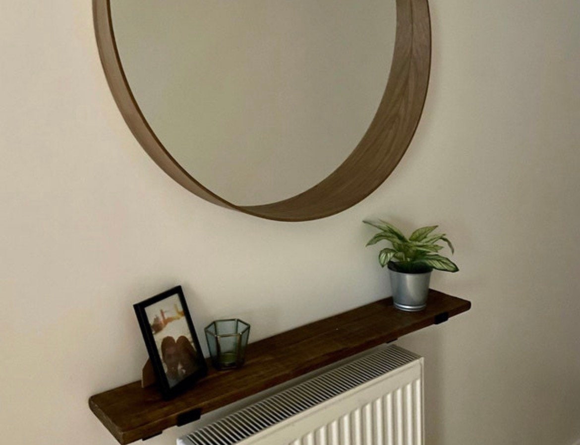 Solid Wood Radiator Shelf With Brackets Rustic Narrow Shelf - Etsy UK