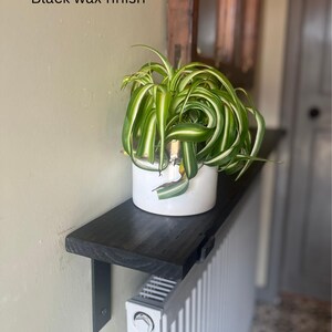 Rustic Wood Radiator Shelf With Brackets | Solid Wood 15 Cm Deep 2 Cm ...