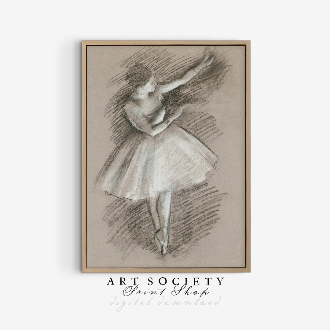 Ballerina Drawing, Study of a Dancer, Dancing Woman Sketch, Figurative ...