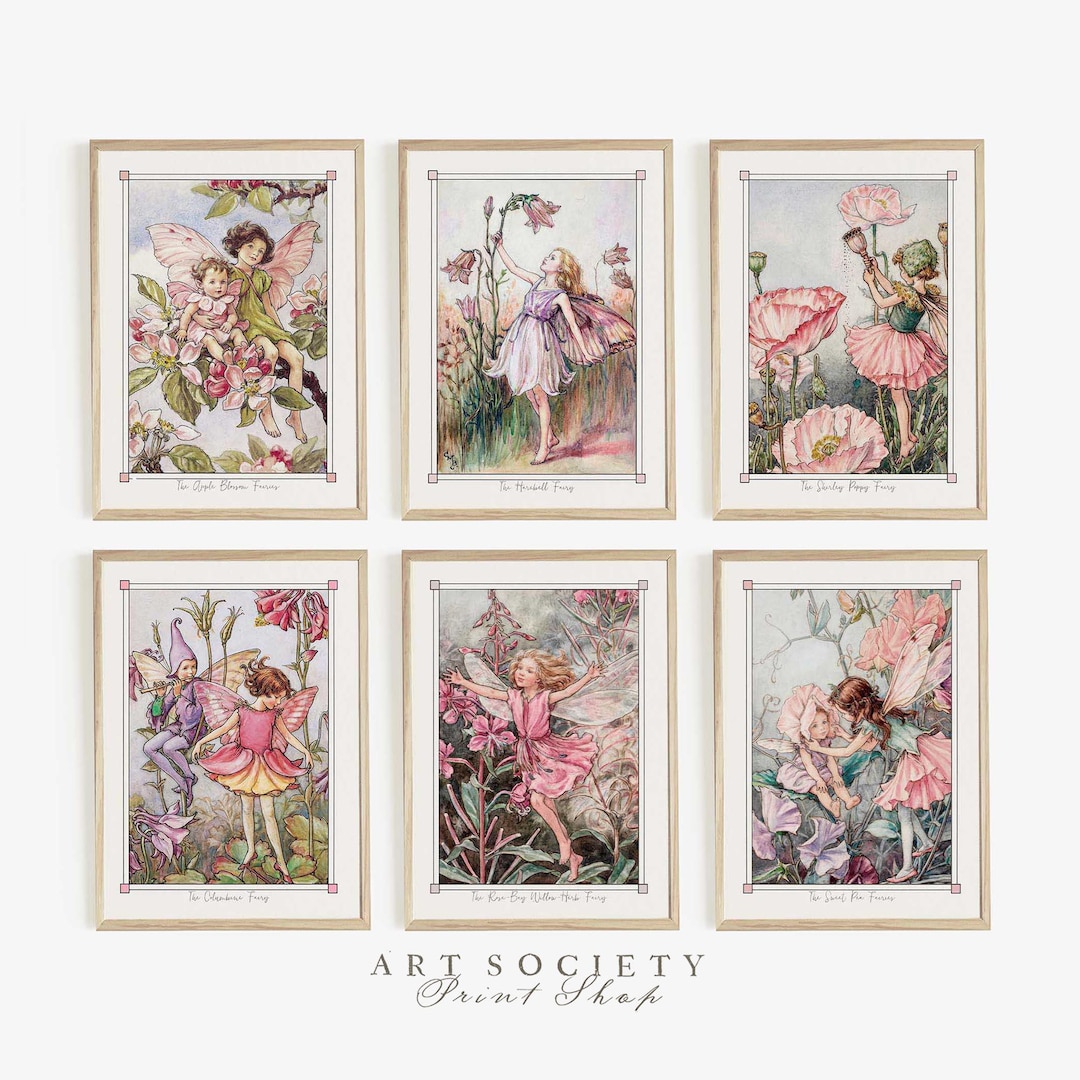 Flower Fairies Art Print Set: Cicely Mary Barker Vintage Illustrations ...