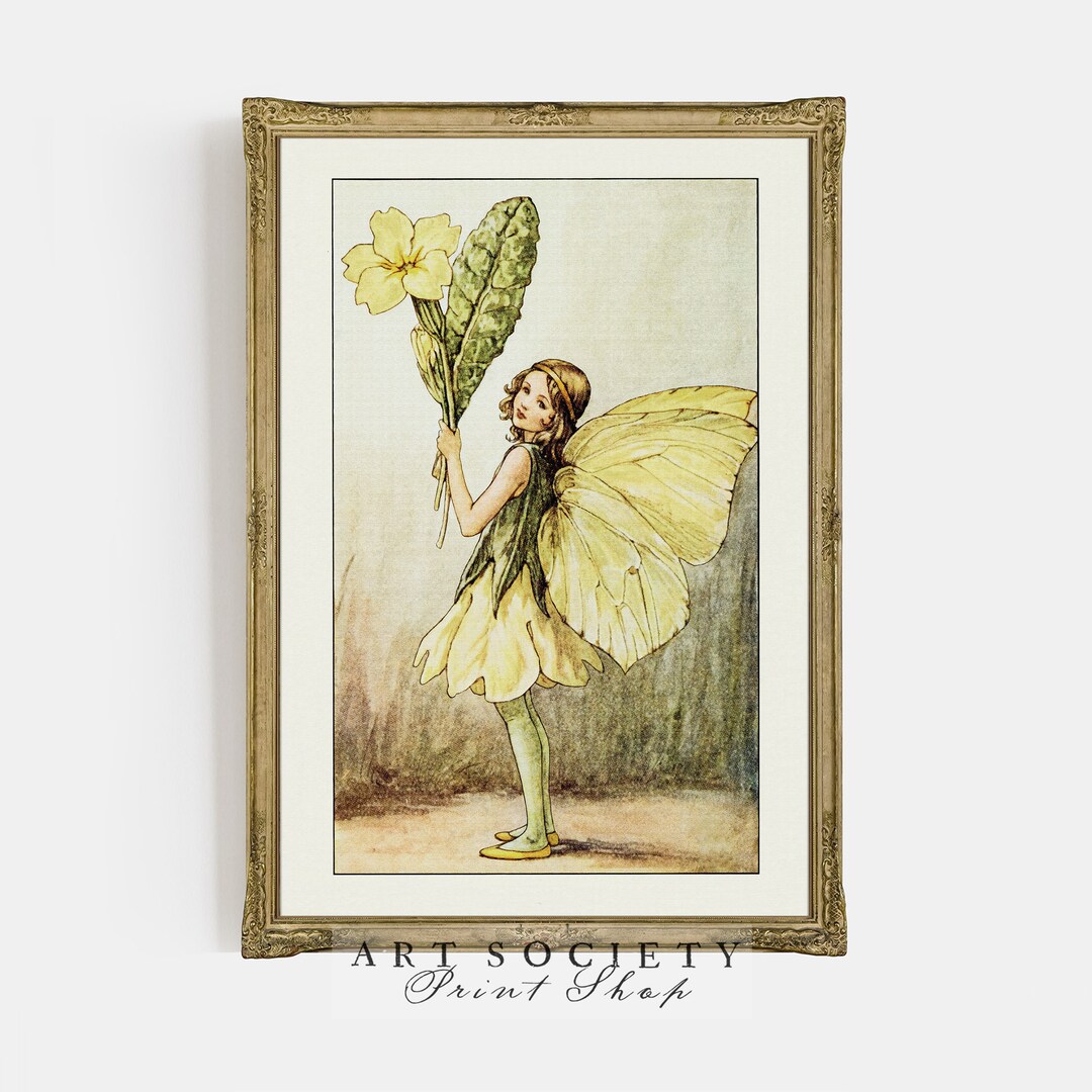 Vintage Flower Fairy, Primrose Fairy, Antique Watercolour by Cicely ...