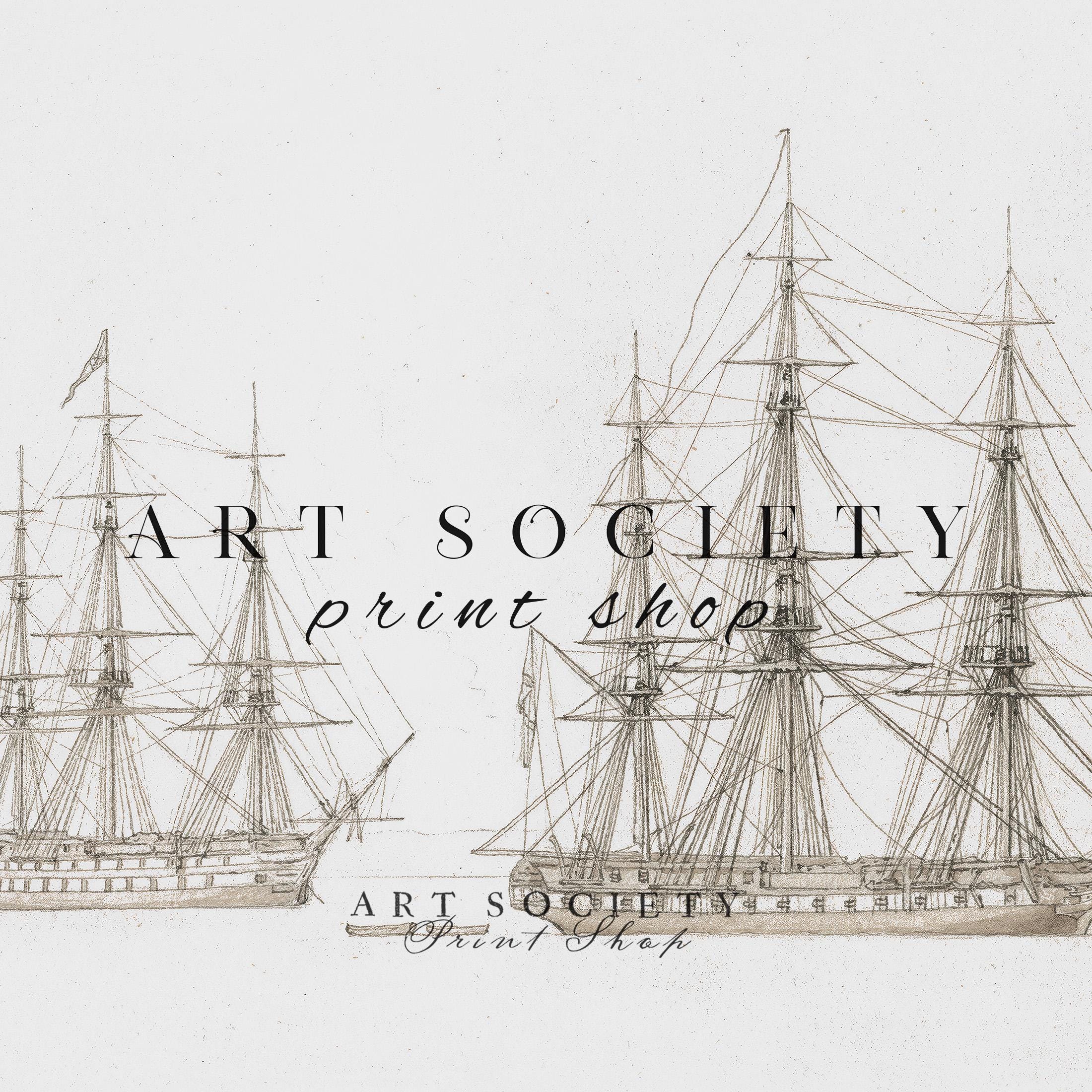 Sailing Ships Drawing, Boat Illustration, Vintage Tall Ships, Victorian ...