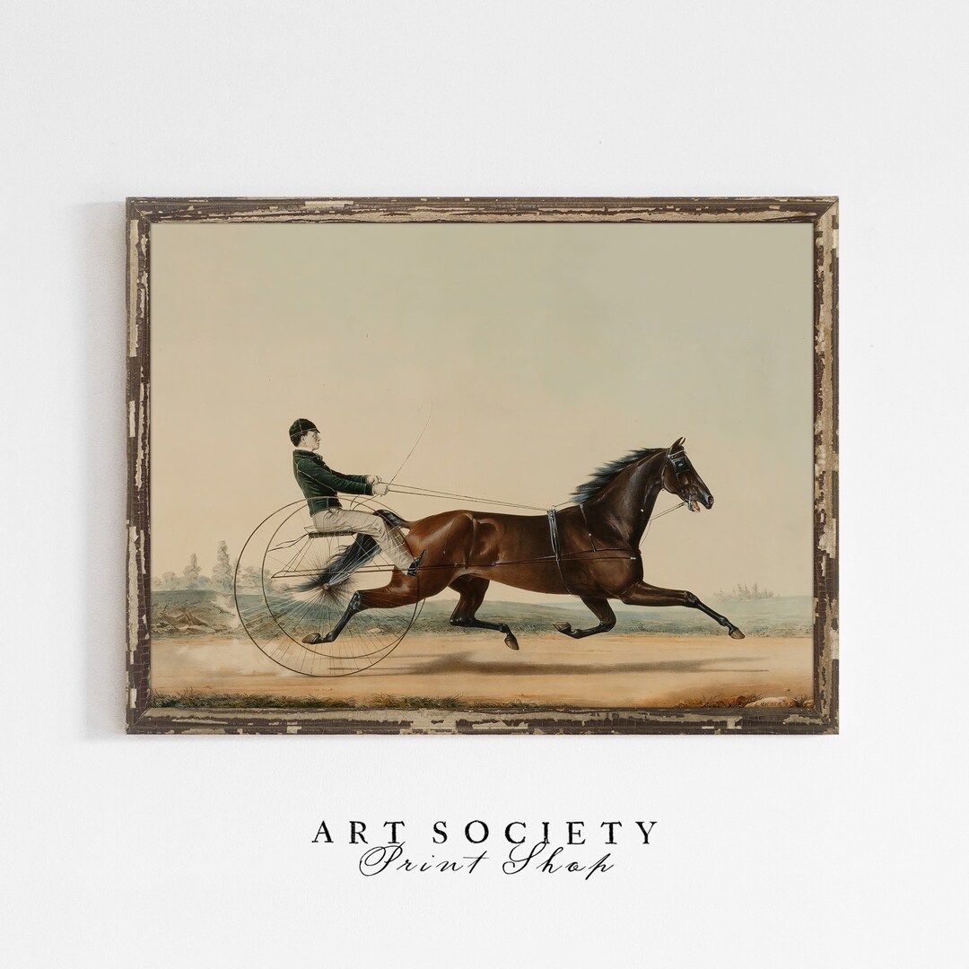 Vintage Animal Art, Horse Racing Decor, Antique Equestrian, Victorian ...