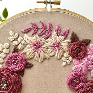PDF Embroidery Pattern/floral Wreath /digital Download/7" Hoop/hand ...