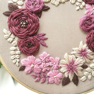 PDF Embroidery Pattern/floral Wreath /digital Download/7" Hoop/hand ...