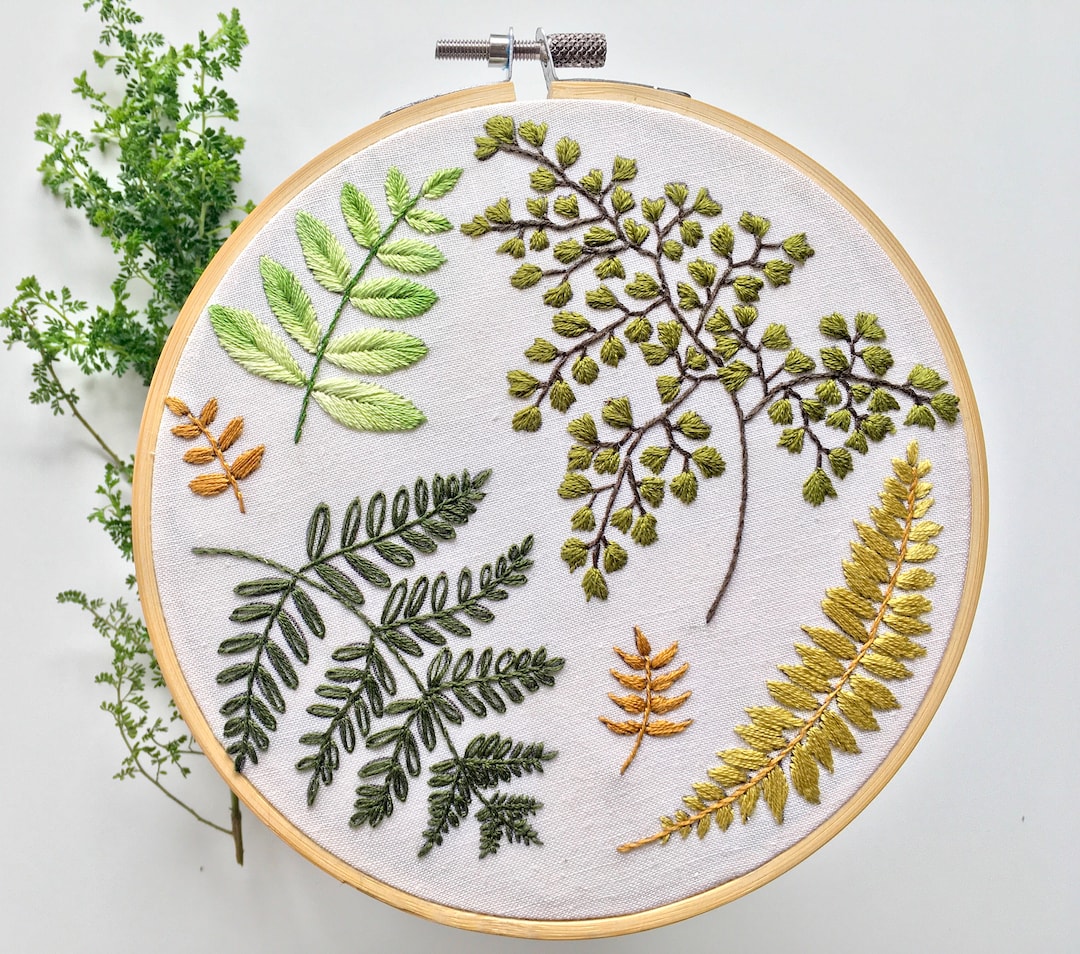 PDF Embroidery Pattern/fern Pattern /digital Download/6 or 7 Hoop/hand ...