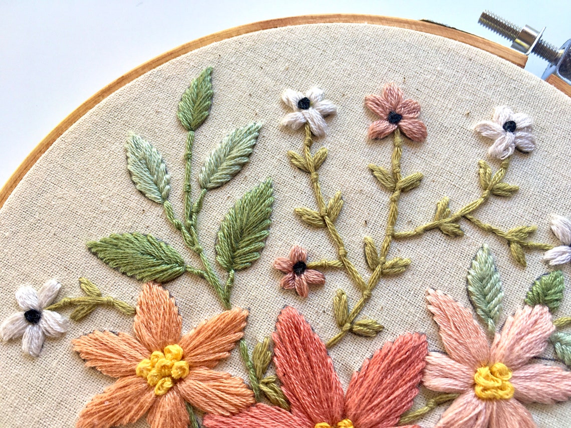 Embroidery PDF Pattern. Coral Flowers for Hand Embroidery. - Etsy