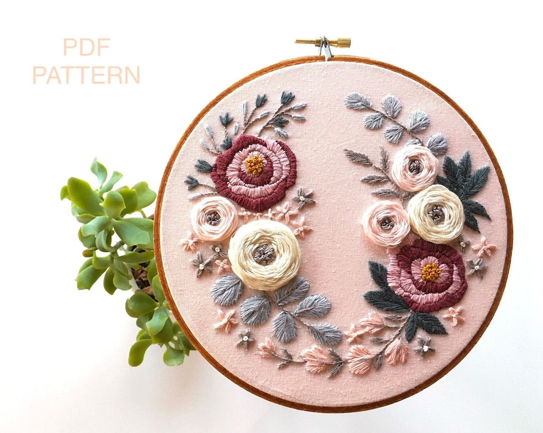 Embroidery Pattern PDF Instant Digital Download. Downloadable DIY Hand ...