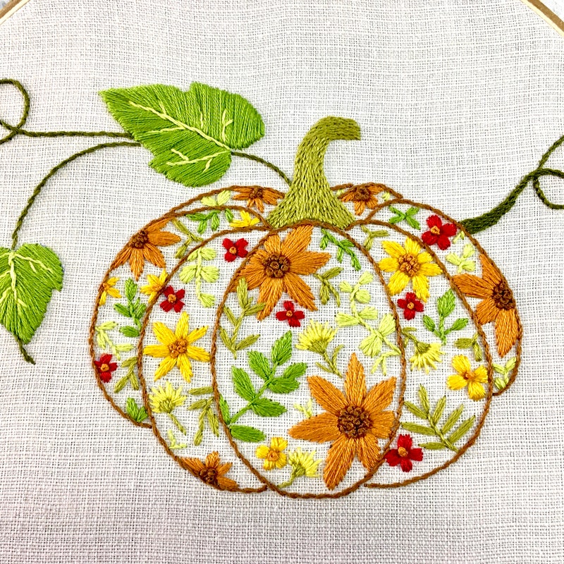 Fall Embroidery Pattern - Etsy
