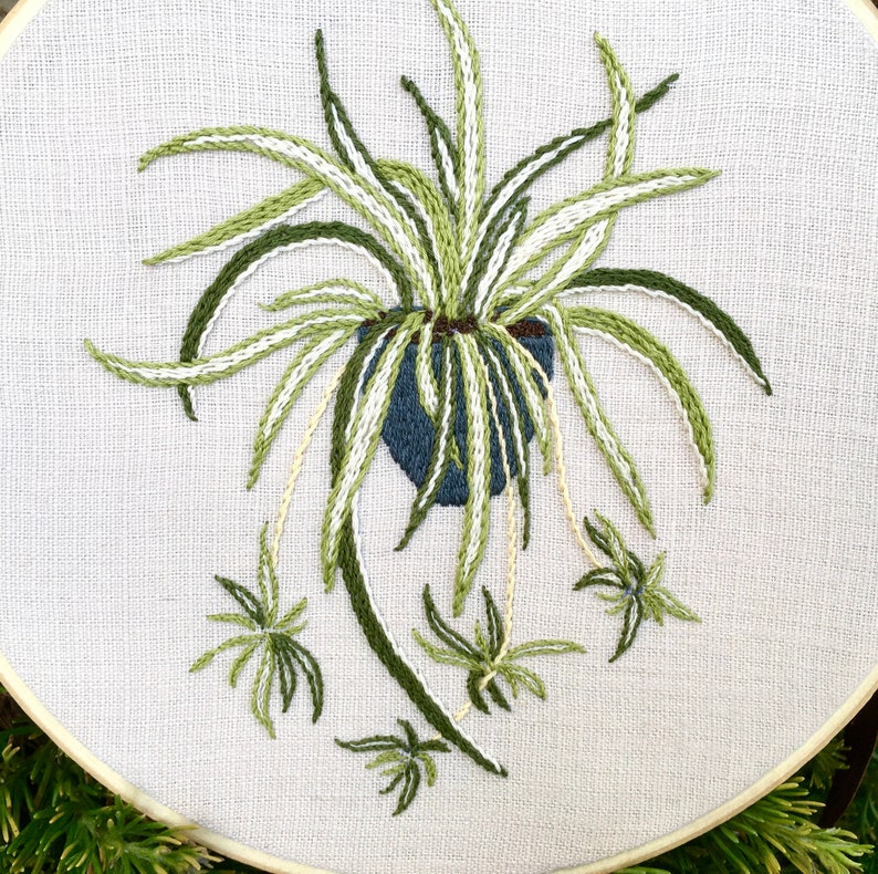PDF Botanical Embroidery Pattern/digital Download/spider Plant Pattern ...