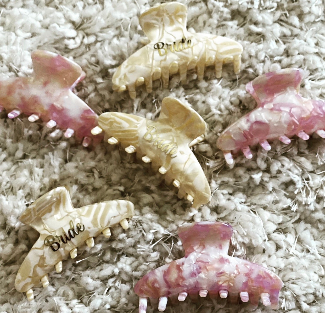 Acrylic Marble Hair Claws for Bride Bridesmaids Best - Etsy