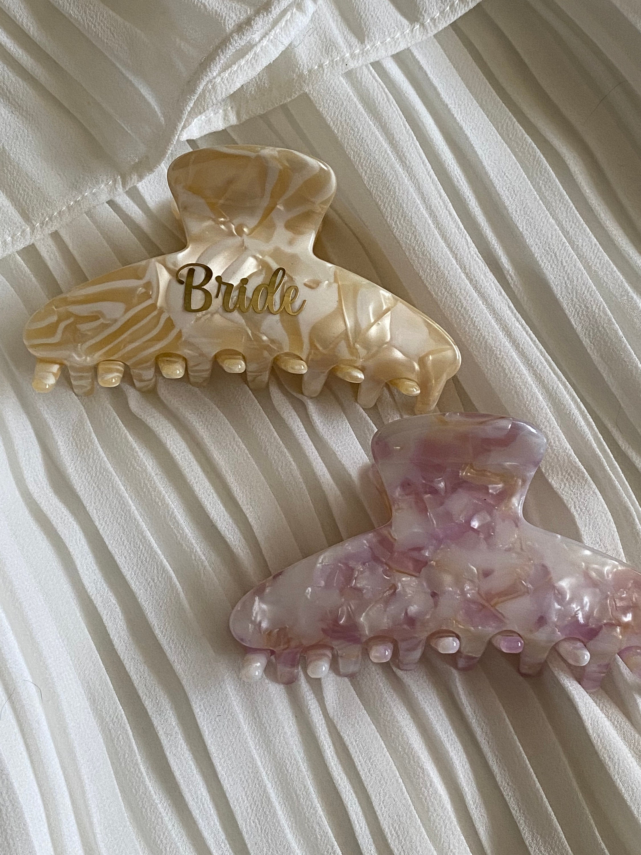 Acrylic Marble Hair Claws for Bride Bridesmaids Best - Etsy