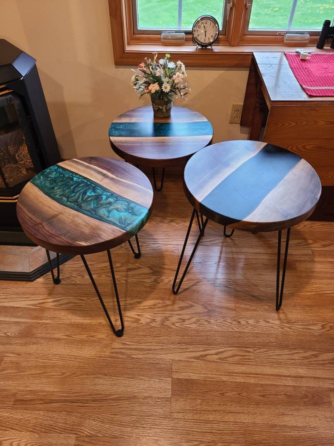 Live Edge Round River Table by AppaWoodCo. 18 Round | Etsy