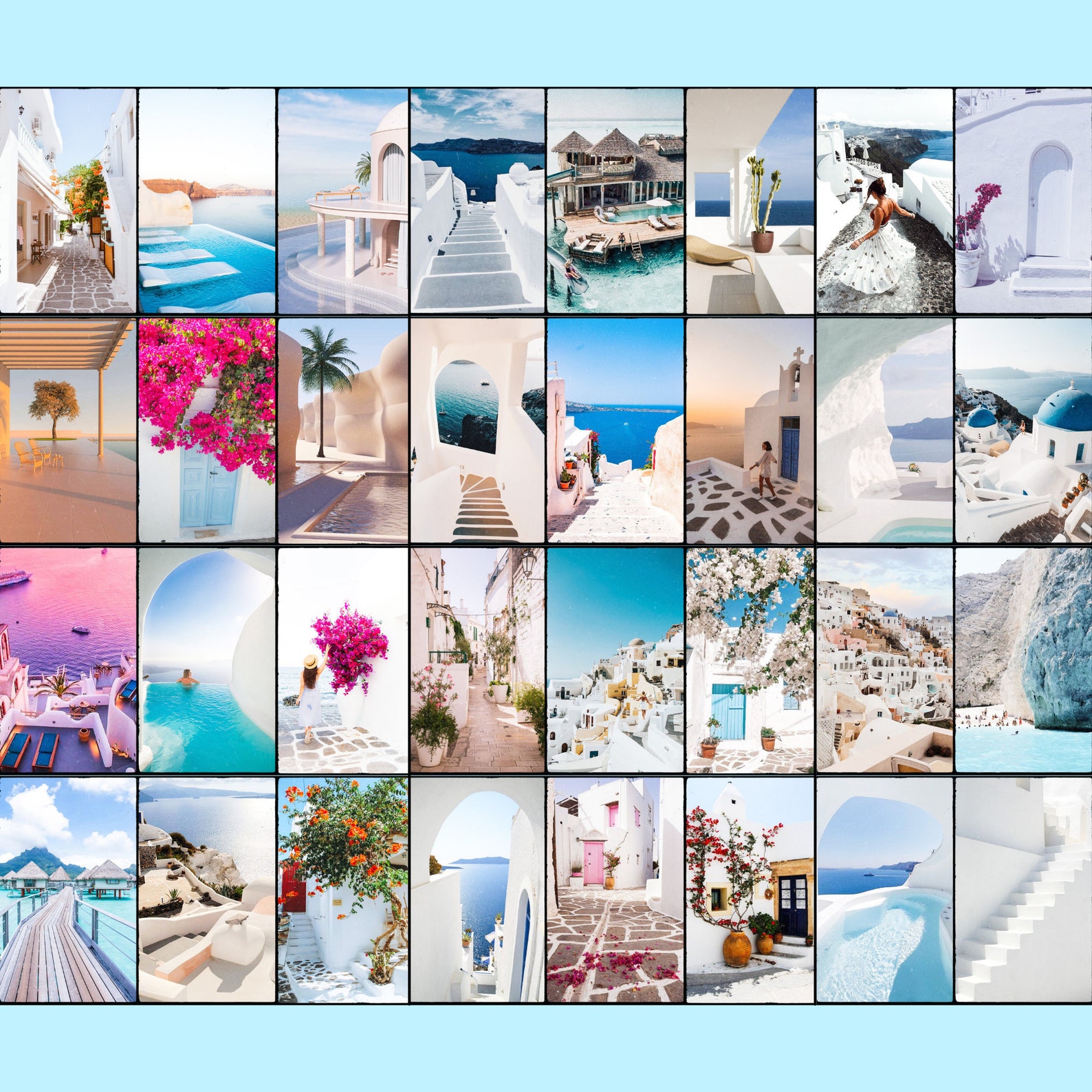 Summer Travel Photo Wall Collage Kit, Summer Aesthetic, Greece Vacation ...