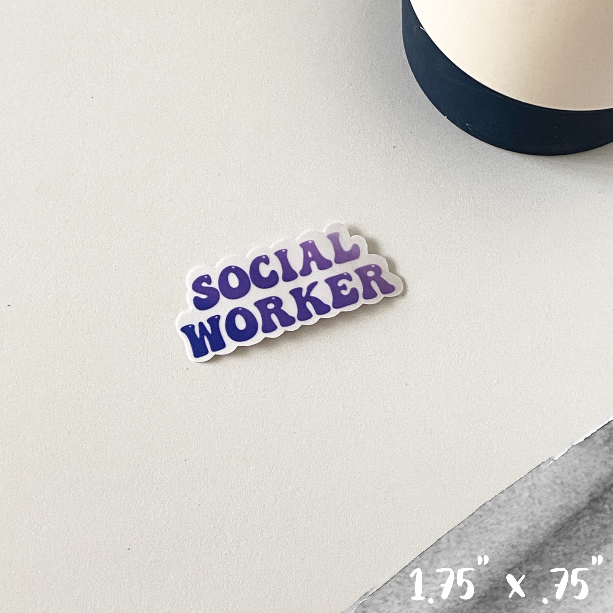 Social Worker Purple Sticker, Social Work Sticker, Laptop Sticker ...