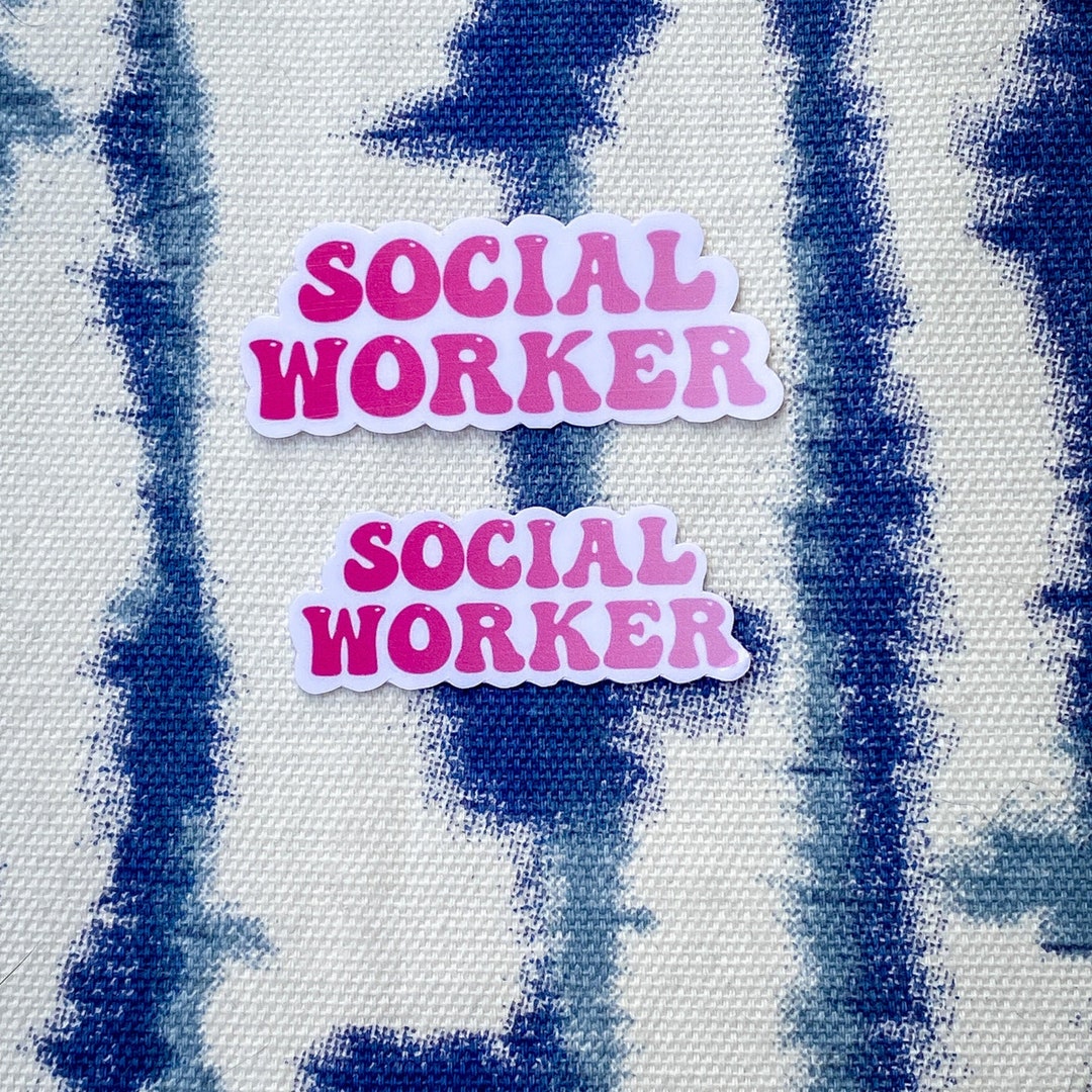 Social Worker Pink Sticker, Social Work Sticker, Laptop Sticker, Bottle ...