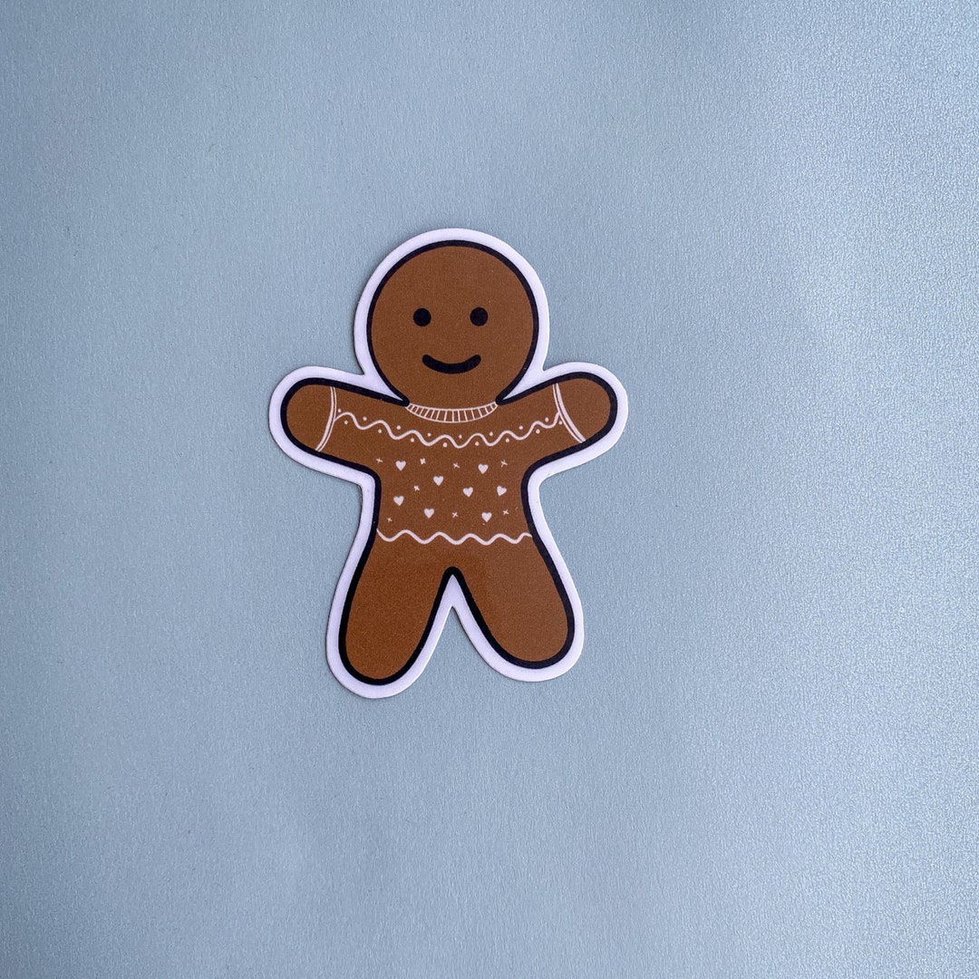 Gingerbread Cookie Sticker, Christmas Sticker, Holiday, Winter, Laptop ...