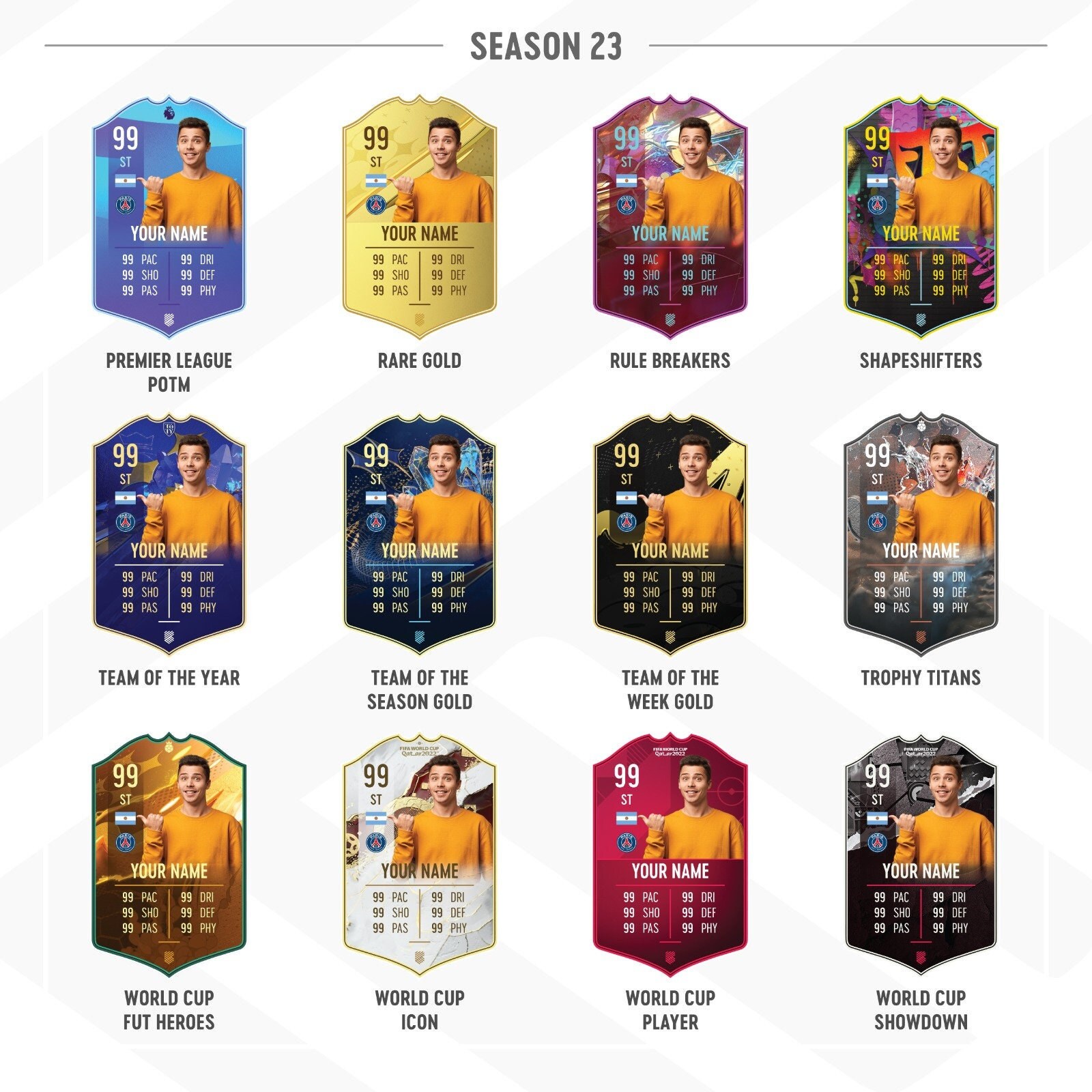 TARJETA FIFA personalizada / Tarjetas de fútbol FIFA - Etsy España